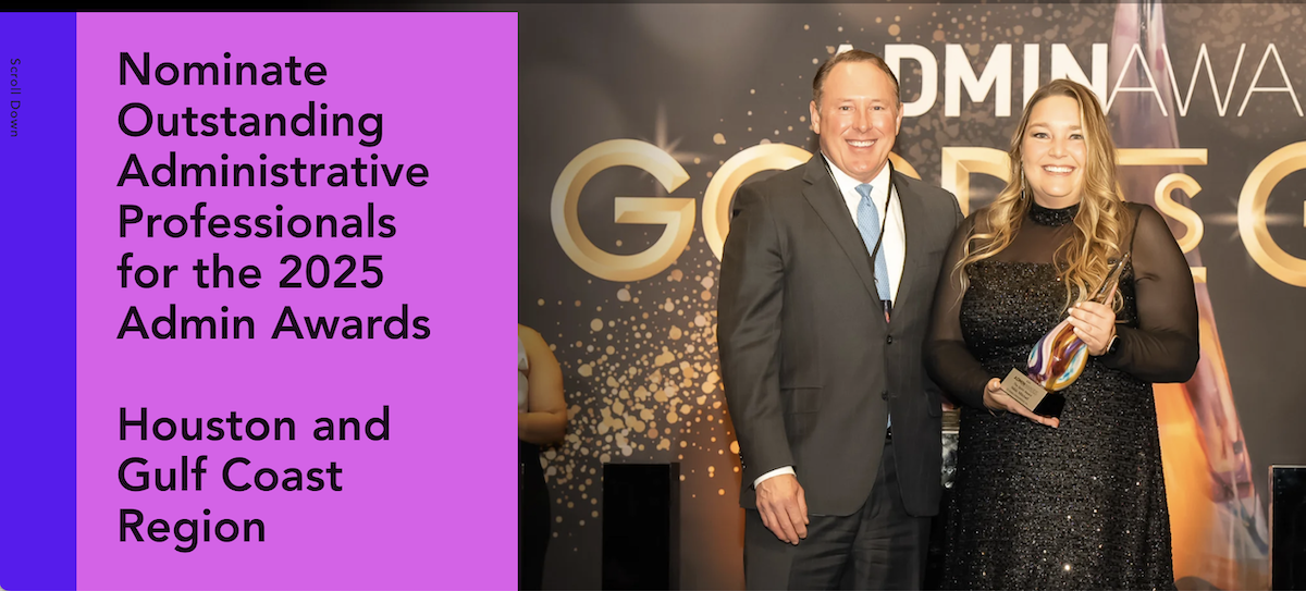 Nominate now for the Admin Awards - Houston and Gulf Coast Region